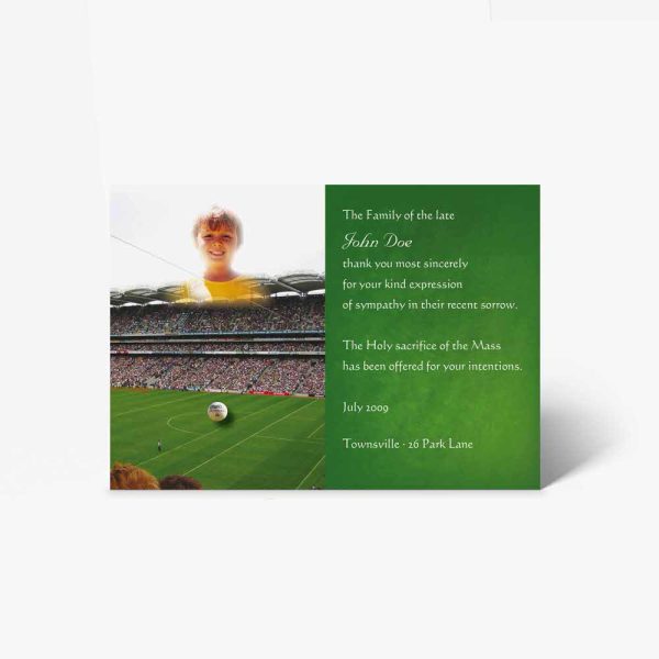 Gaelic Football Acknowledgements - The Memorial Card Company
