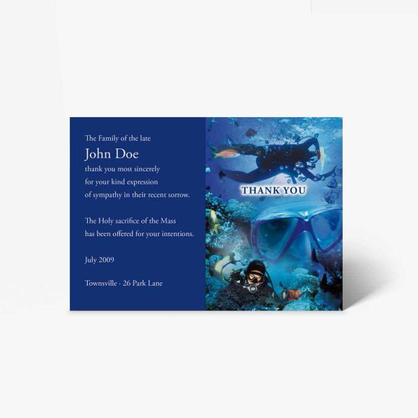 Scuba Diving Acknowledgements - The Memorial Card Company